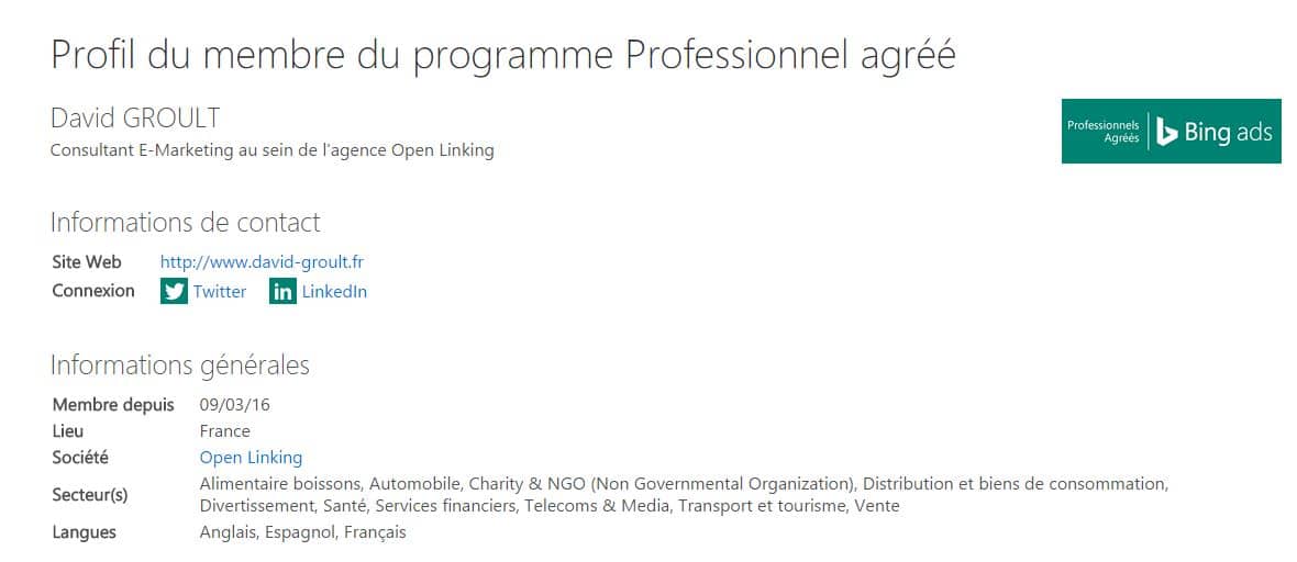 Certification Bing Ads - Accréditation Search Ads David Groult